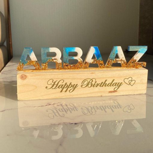 Resin Name Plate with Gold Foil – Ami Resin Art | All Types of ...